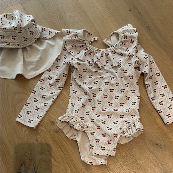 Konges Slojd | Swim | Kids Cherry Print Swimsuit And Hat Set | Poshmark
